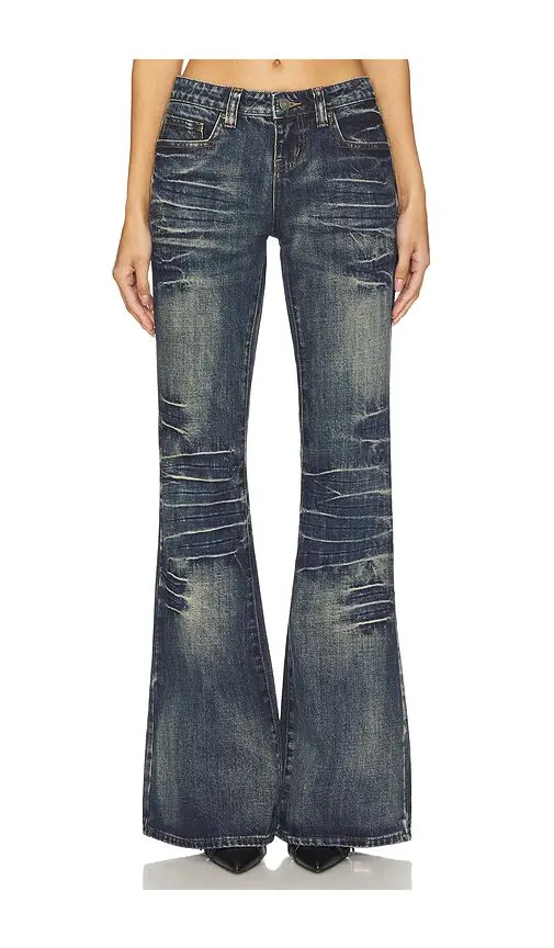 パンツ jaded london flare damage denim W26 33831625~blue
